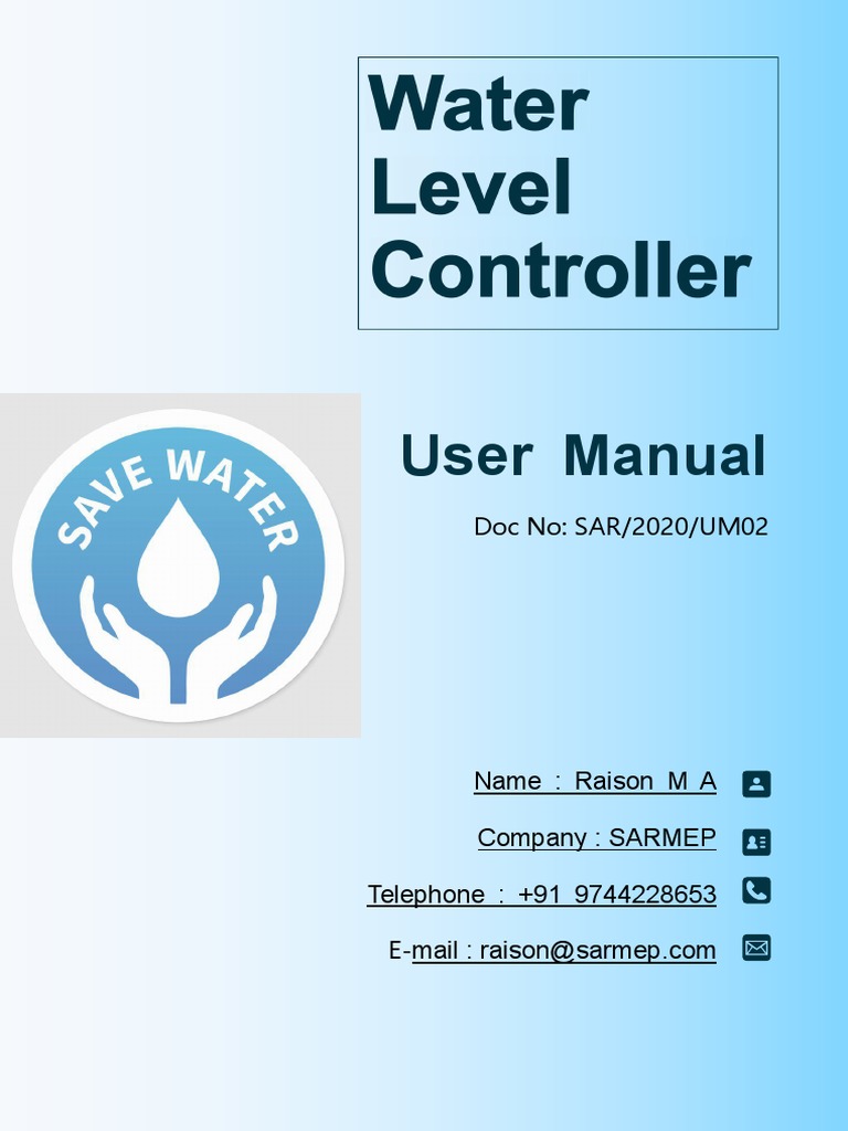 User Manual Water Level Controller | PDF | Electric Motor | Pump
