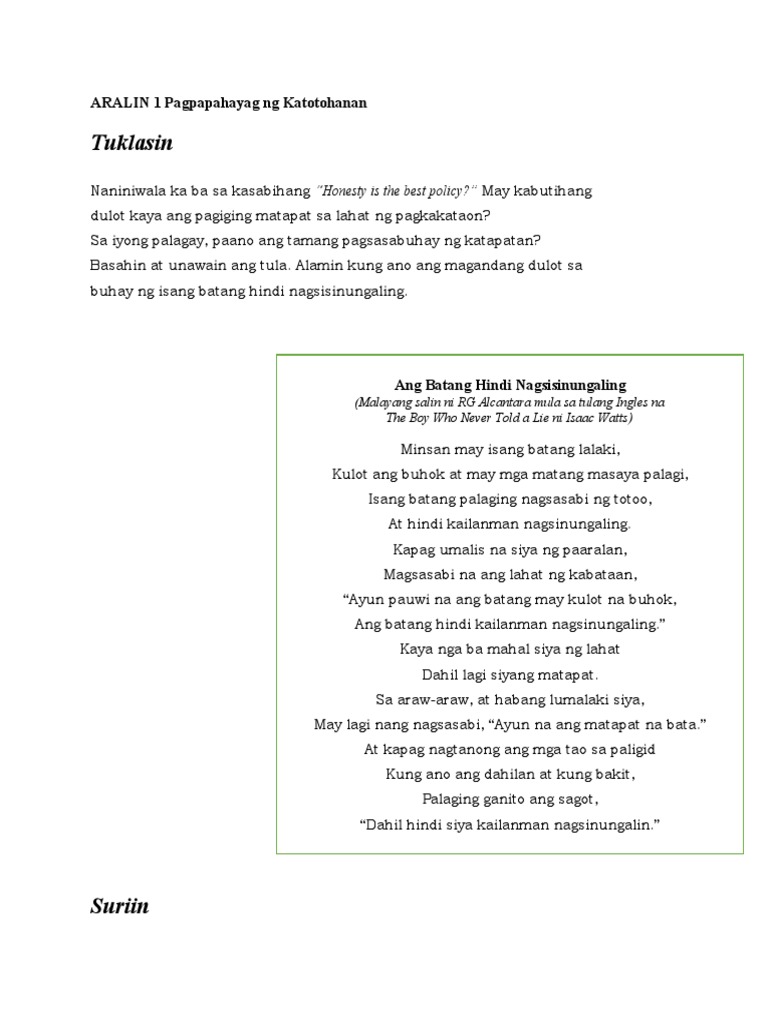 Week 7 Tuklasin at Suriin | PDF