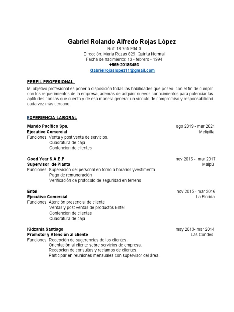 Gabriel Rojas CV 2021 Ii | PDF | Santiago