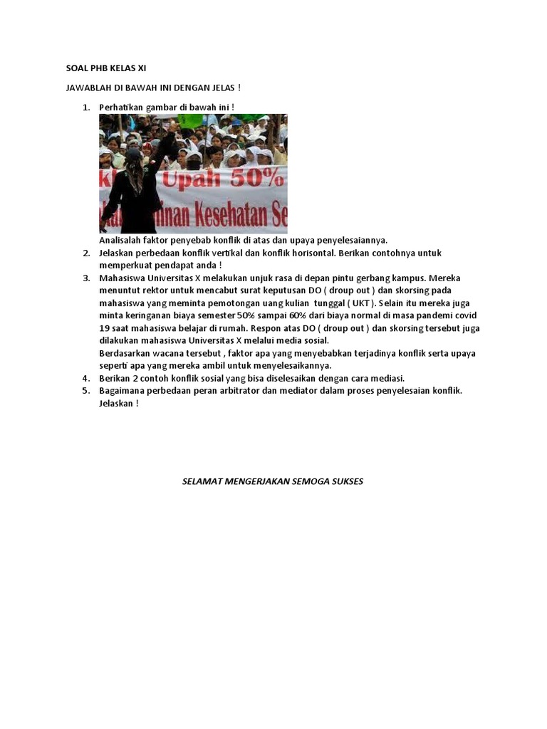 Soal PHB Xi | PDF