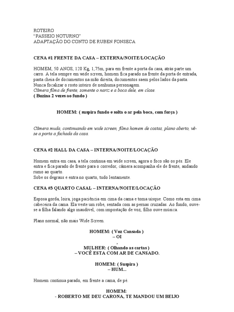 ROTEIRO Passeio Noturno | PDF | Câmera | Lazer