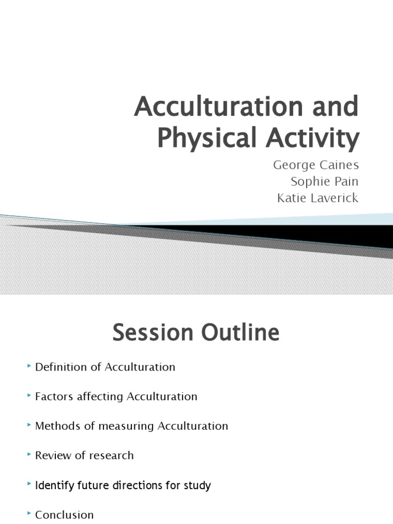 Acculturation and Physical Activity | PDF | Behavioural Sciences ...