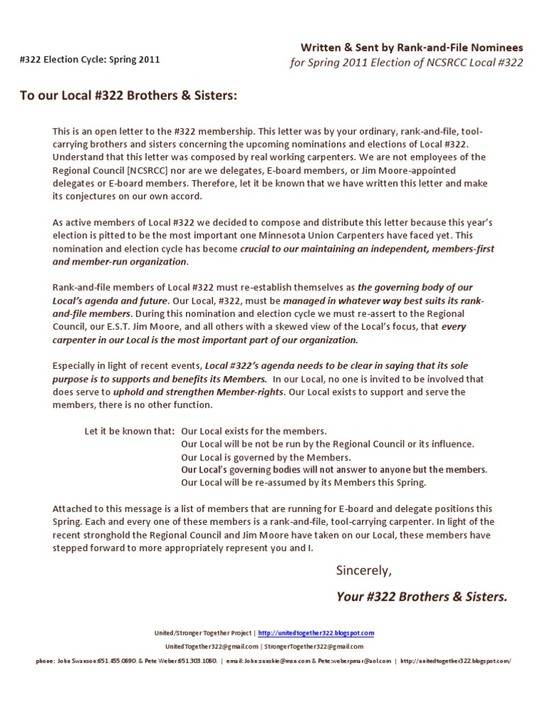 Election Letter 2011-Concise Version | PDF | Government