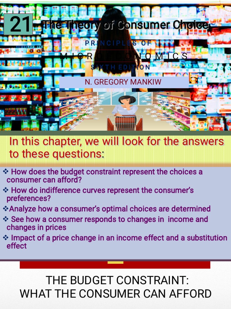 The Theory of Consumer Choice The Theory of Consumer Choice ...