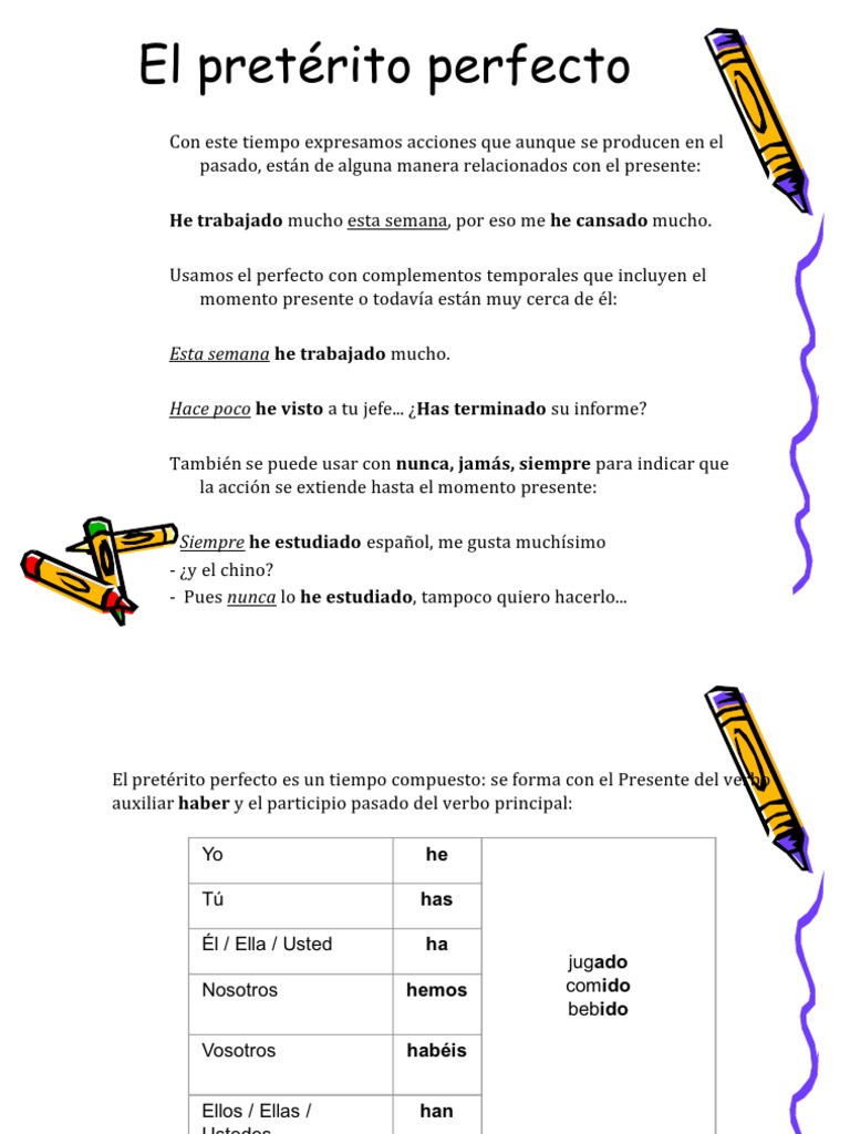 El Pretérito Perfecto | PDF