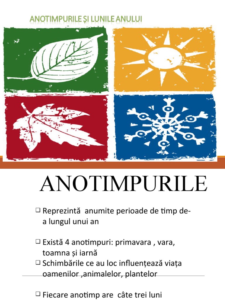 Anexa 2 Anotimpurile Si Lunile Anului (Cunoștințe Despre Mediu) | PDF