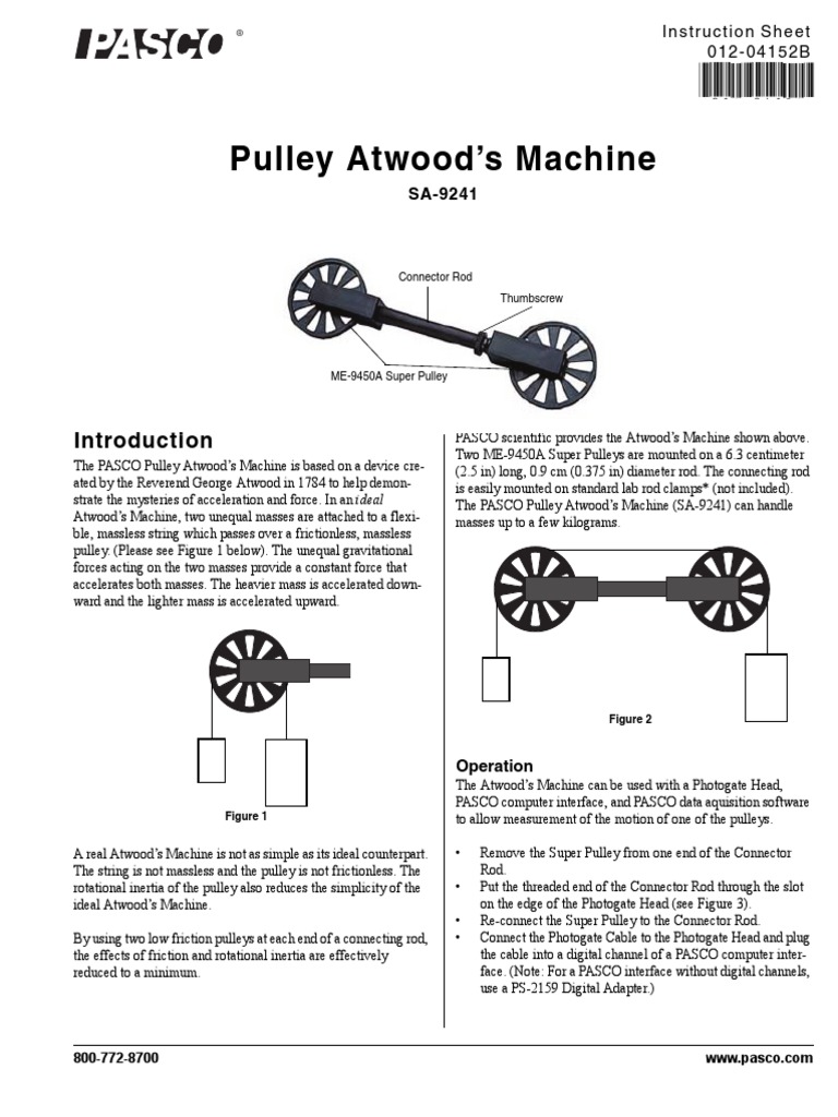Atwoods Machine Manual SA 9241 | PDF | Force | Machines