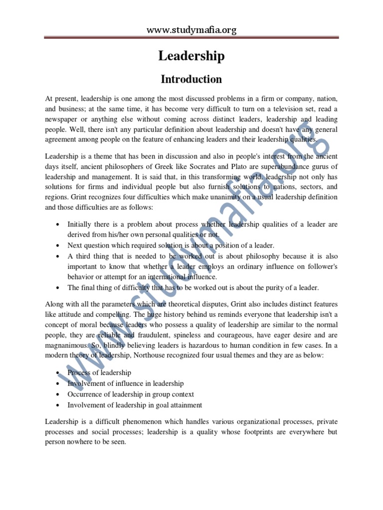 Leadership | PDF | Leadership | Leadership