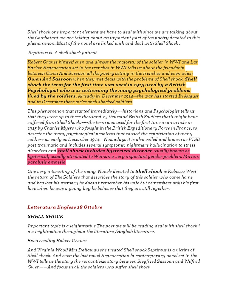 Shell Shock | PDF | Psychoanalysis | Sigmund Freud