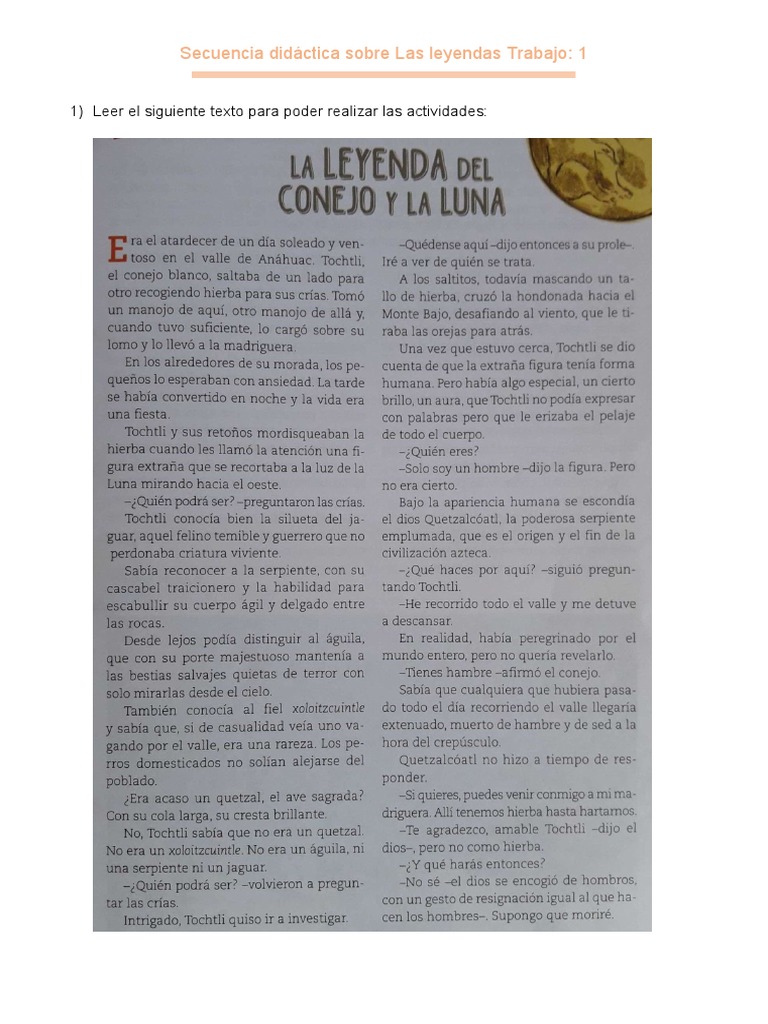Secuencia Didáctica sobre Leyendas | PDF | Leyendas