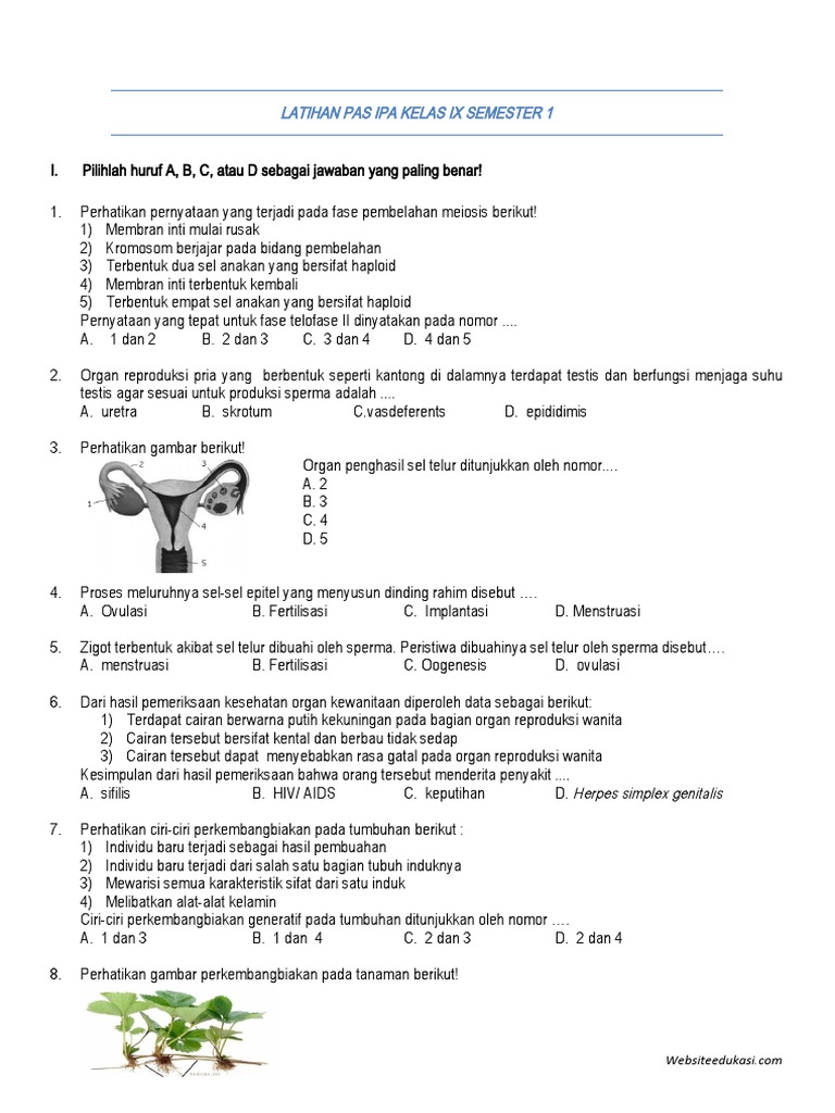 Latihan PAS Kls 9 IPA Semester 1 | PDF