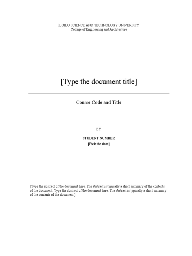 (Type The Document Title) : Course Code and Title | PDF | Apa Style ...