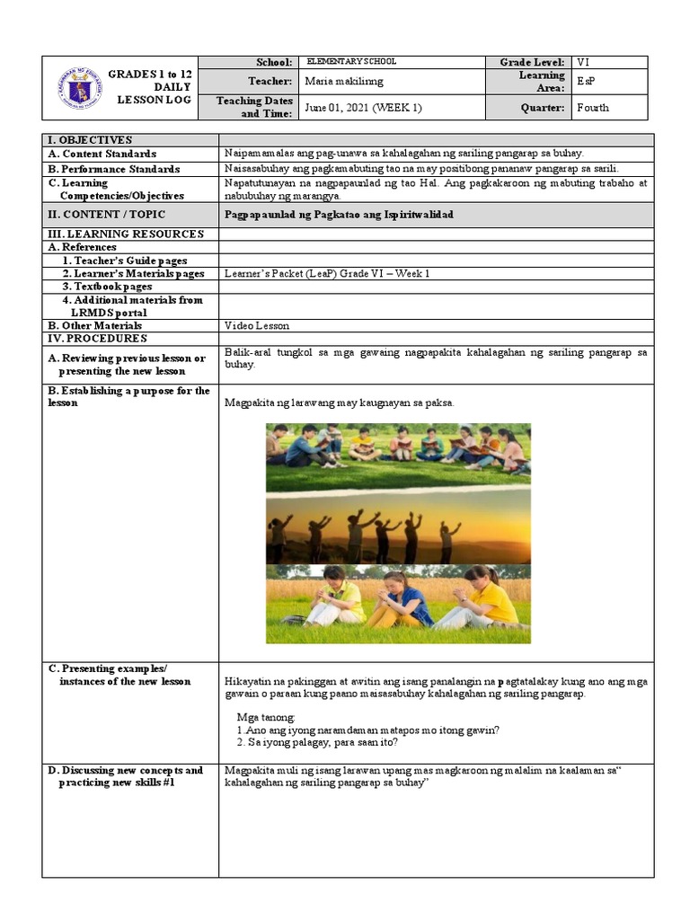 Lesson - Plan-In ESP6 | PDF