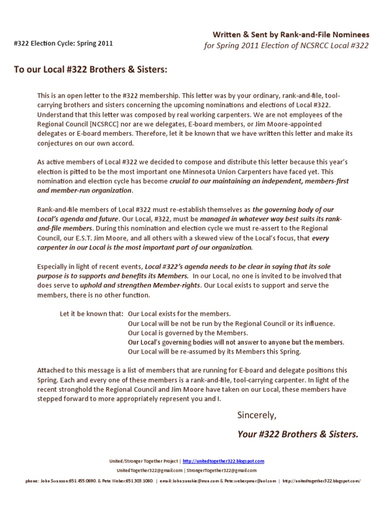 Election Letter 2011 Concise Version Pdf