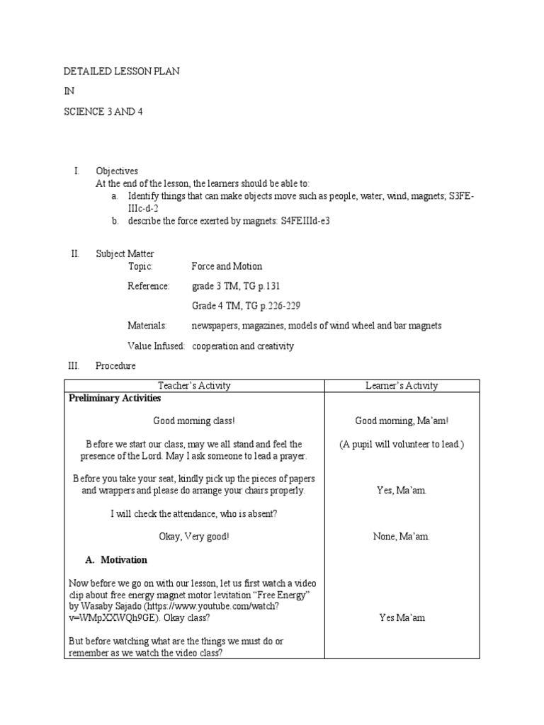 Detailed Lesson Plan | PDF