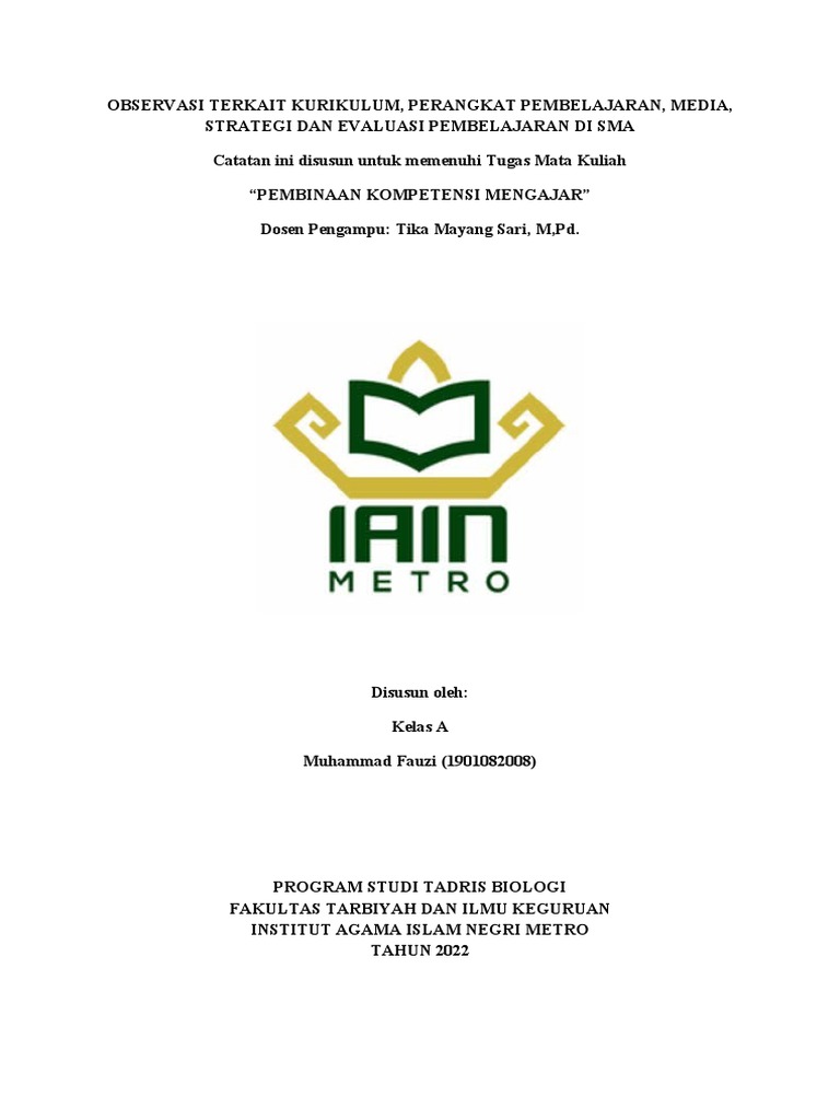 Observasi Sma Muhammad Fauzi Biologi A | PDF