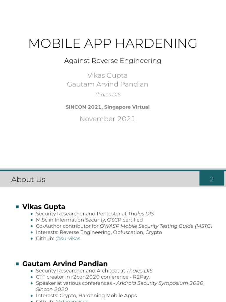 Mobile App Hardening: Against Reverse Engineering | PDF | Mobile App ...