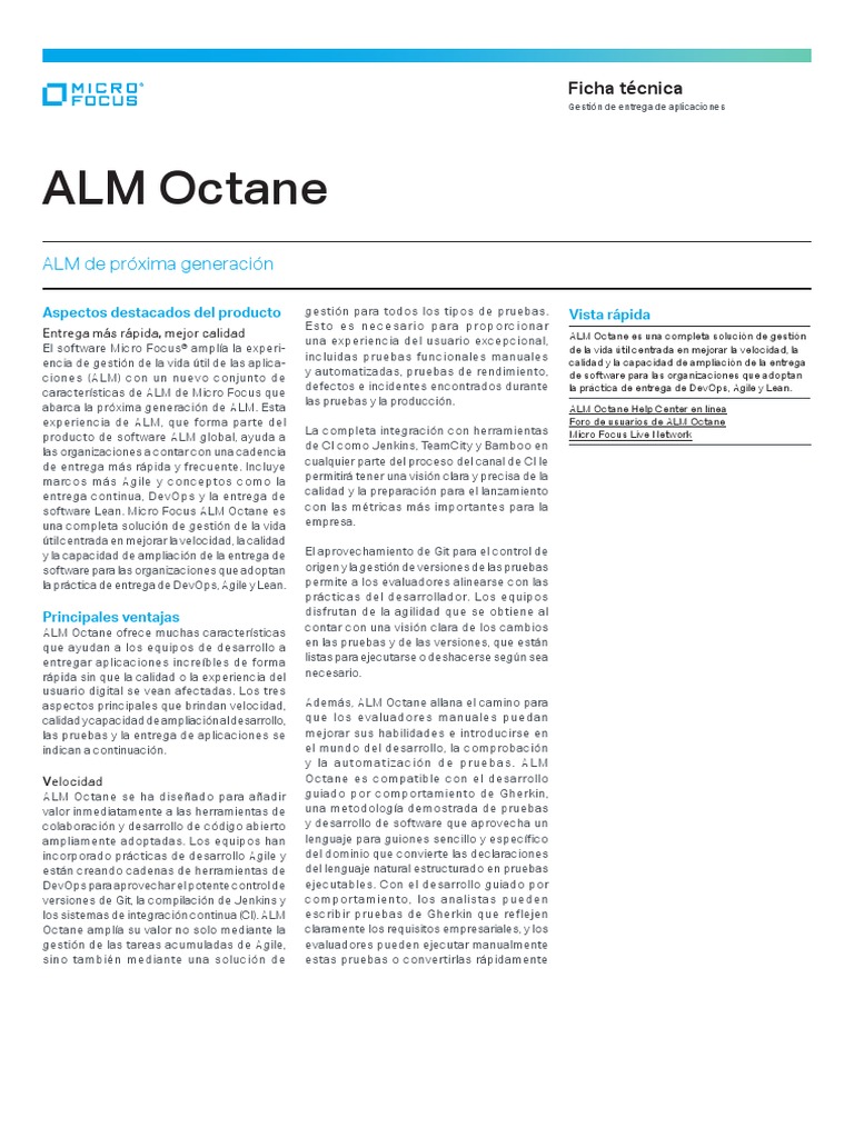 Alm Octane Ds Es | PDF | Software | Ingeniería de software
