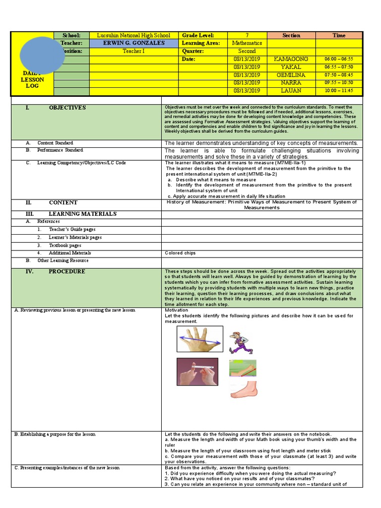 August 13, 2019 (History of Measurements) | PDF | Learning ...