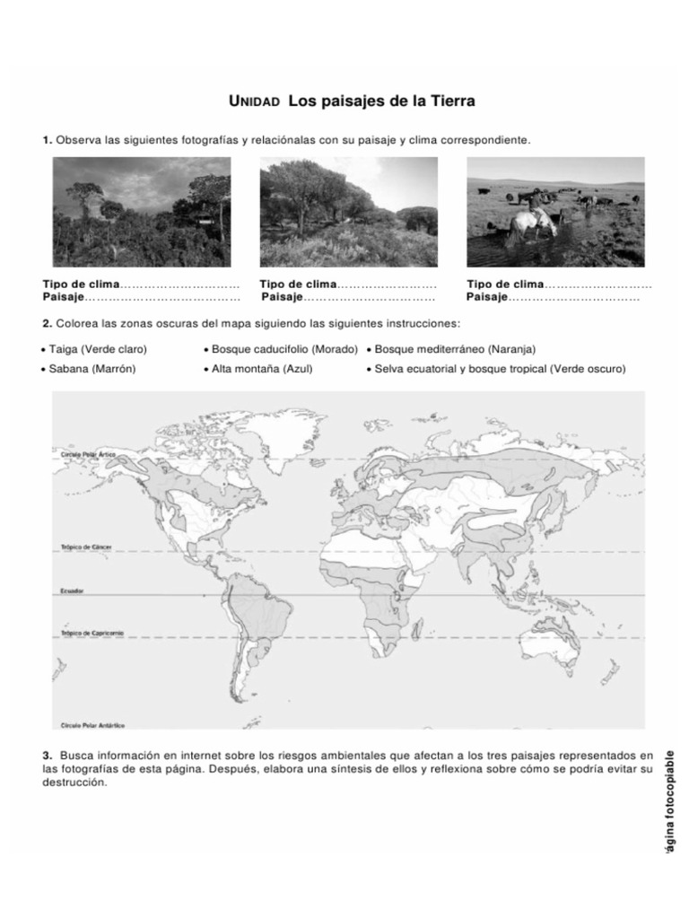 Ficha Los Paisajes de La Tierra | PDF