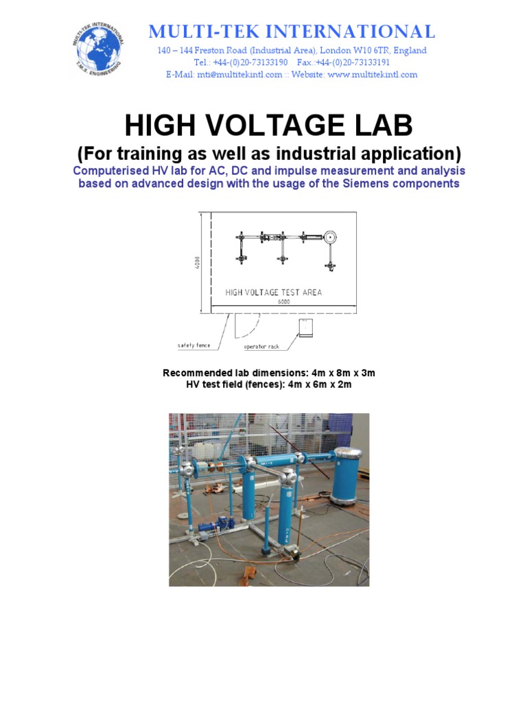 6-High Voltage Lab For Training | PDF | Capacitor | Rectifier