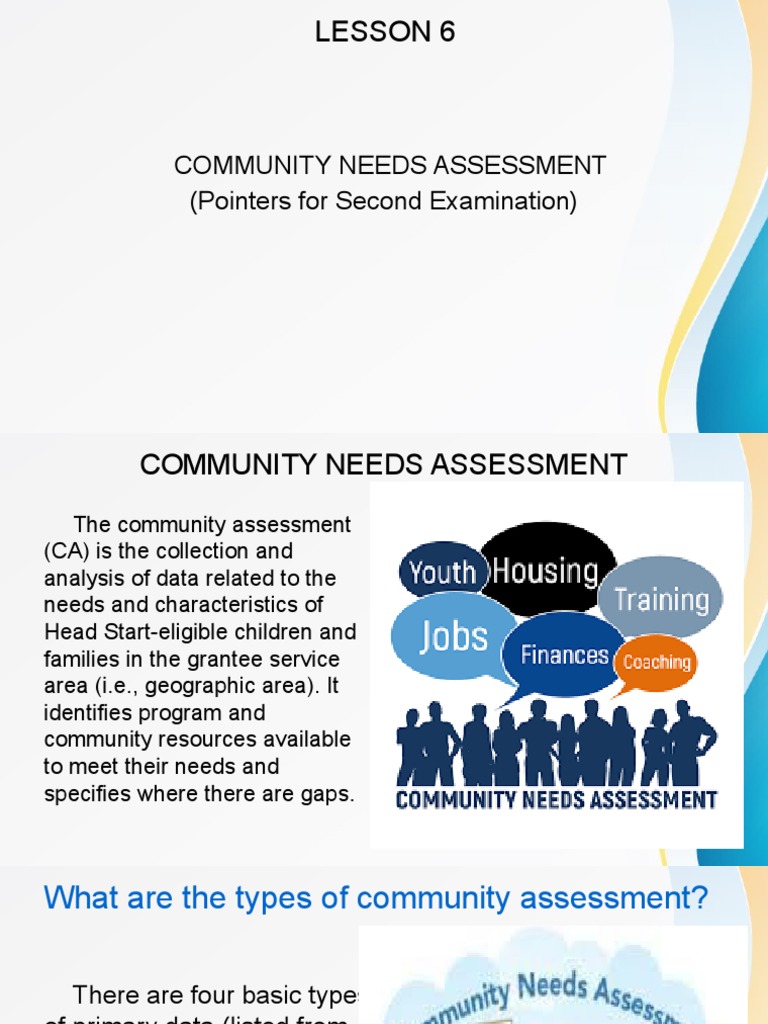 Community Needs Assessment Lesson 6 | PDF