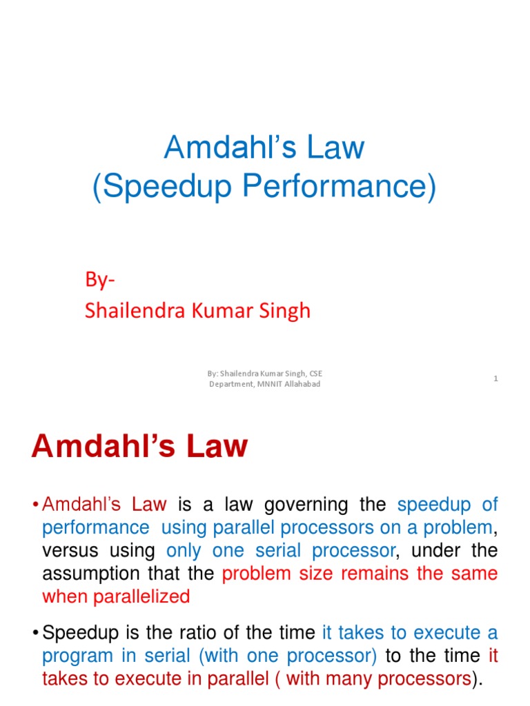 Amdahl's Law | PDF | Parallel Computing | Concurrency (Computer Science)