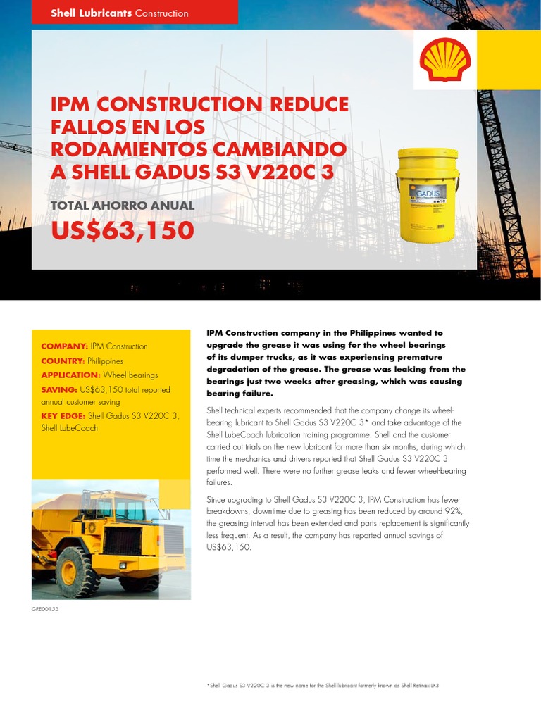 DVR Shell Gadus s3 Ipm | PDF | Bearing (Mechanical) | Motor Oil