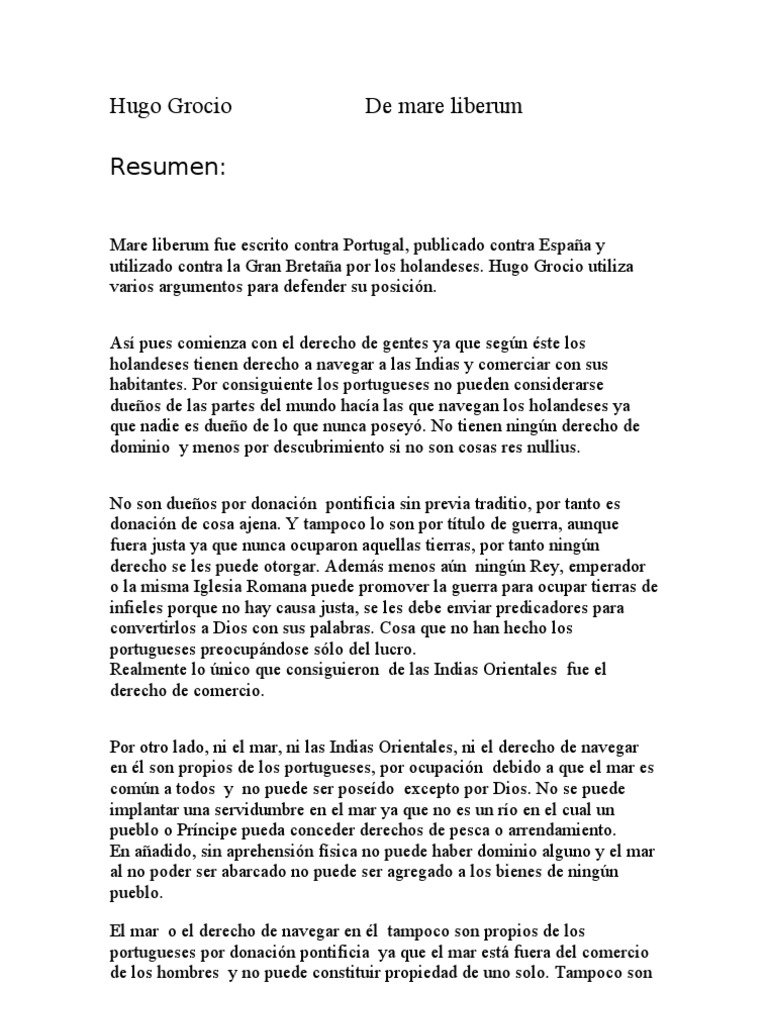 Hugo Grocio de Mare Liberum | PDF | Países Bajos | Agitación