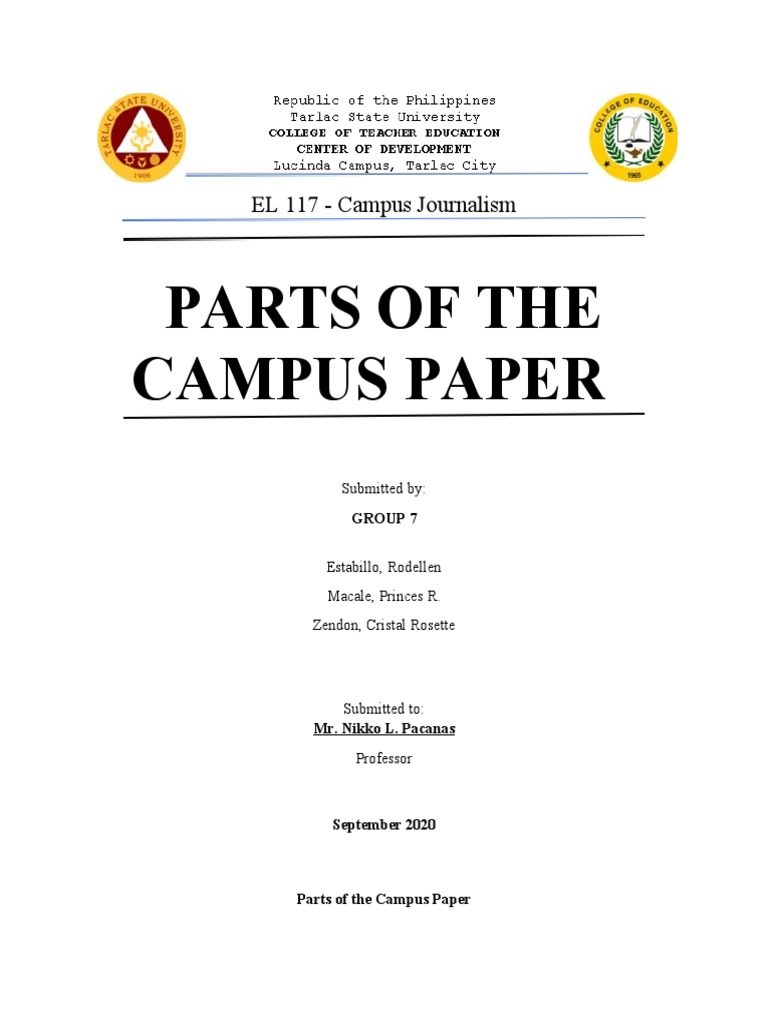Parts of a Campus Paper Explained | PDF | Newspapers | Editorial