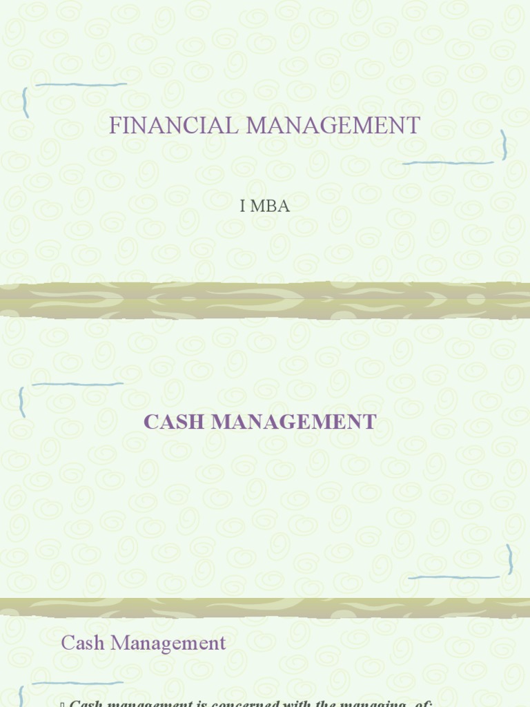 An Overview of Cash Management Techniques and Optimal Cash Balance ...