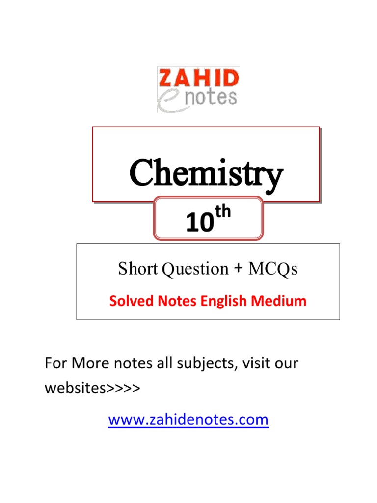 10th Class Chemistry English Medium Notes | PDF | Acid | Atmosphere