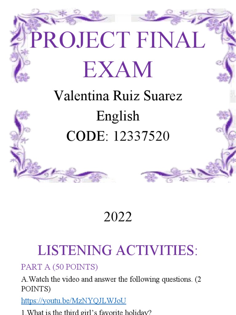 Project Final Exam Complete | PDF | Language Arts & Discipline