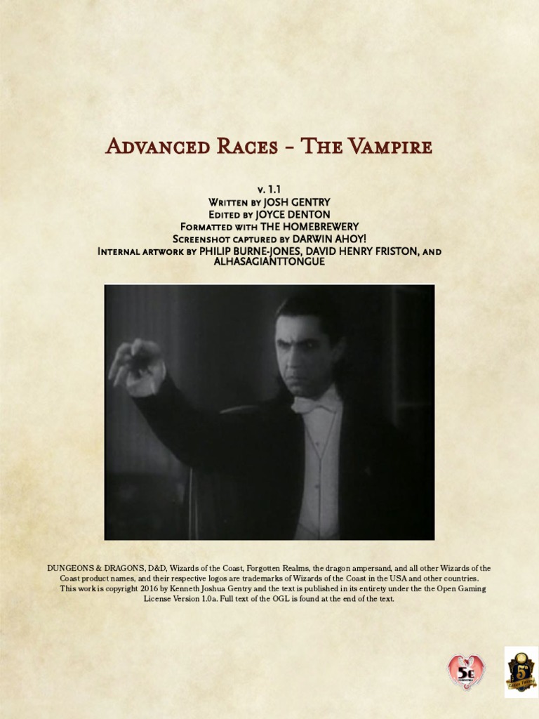 Advanced Races Vampire | PDF | License | Copyright