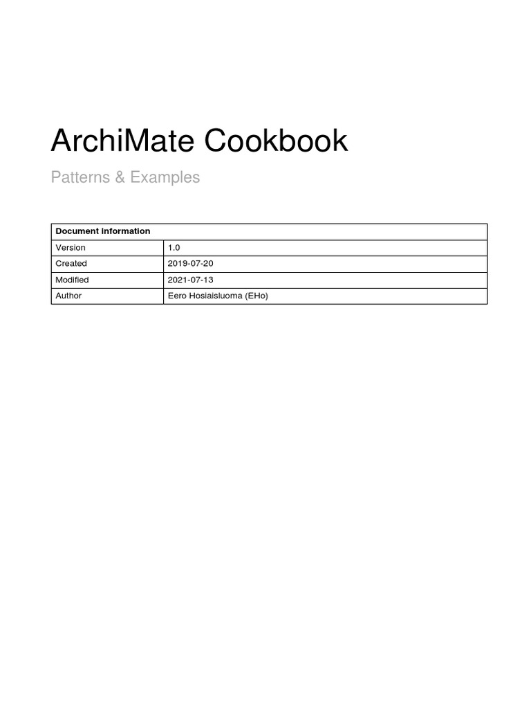 ArchiMate Cookbook | PDF | Conceptual Model | Data Model