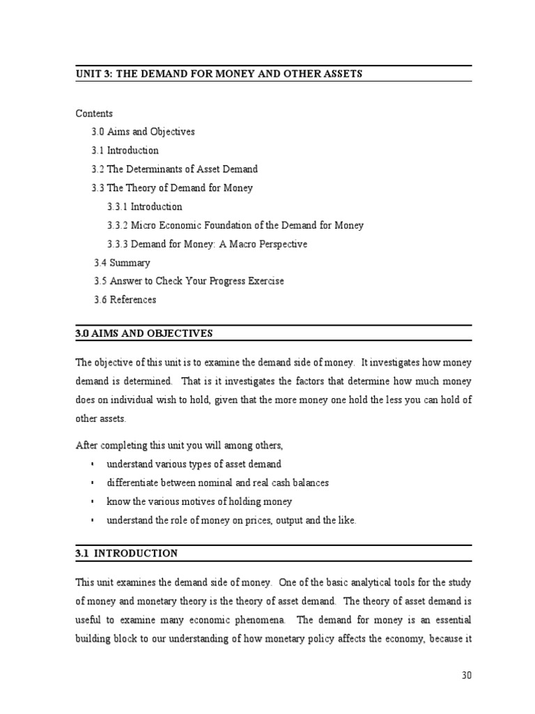 Unit 3 - Monetary Economics | PDF | Demand For Money | Interest