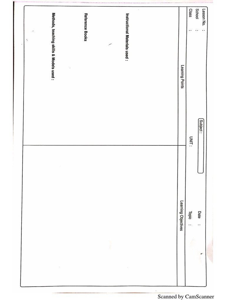 Blank Lesson Plan Format | PDF