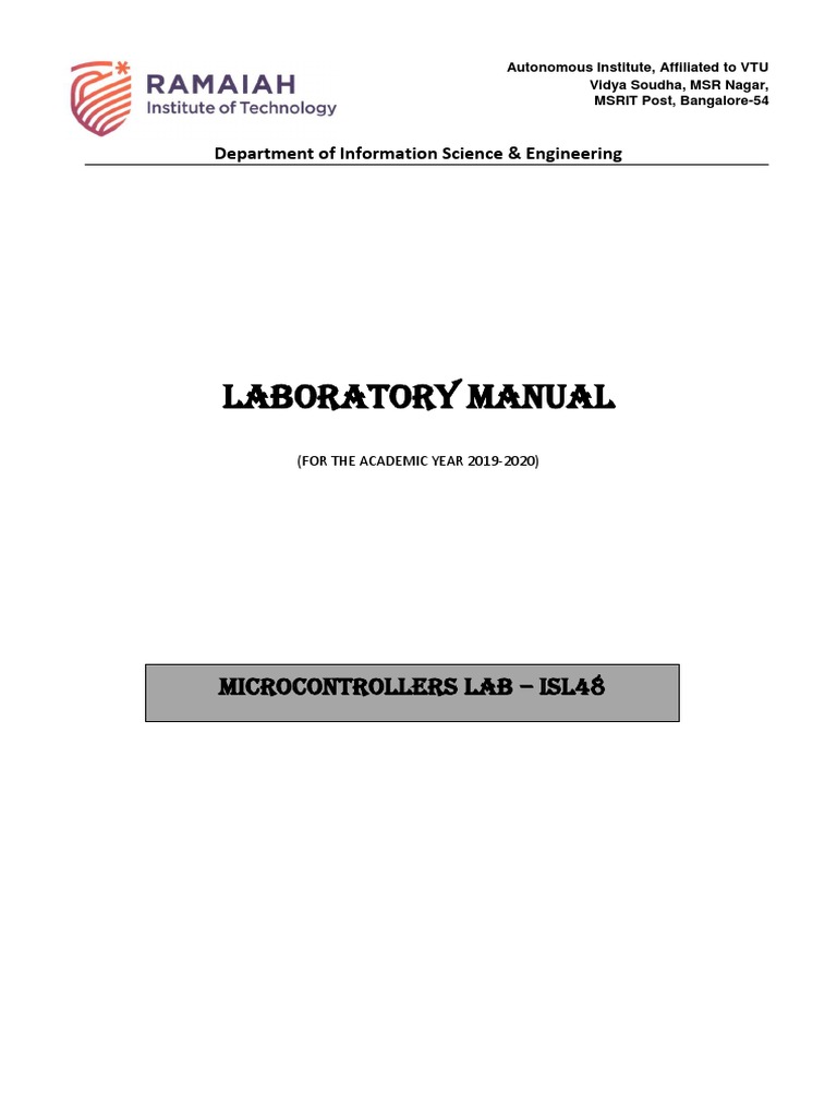Laboratory MANUAL: Microcontrollers Lab - Isl48 | PDF | Division (Mathematics) | Arm Architecture