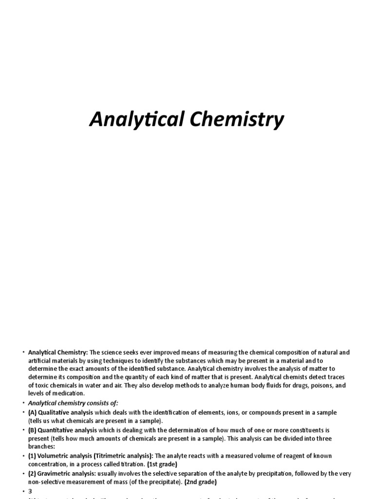 Analytical Chemistry Methods | PDF | Analytical Chemistry | Mole (Unit)