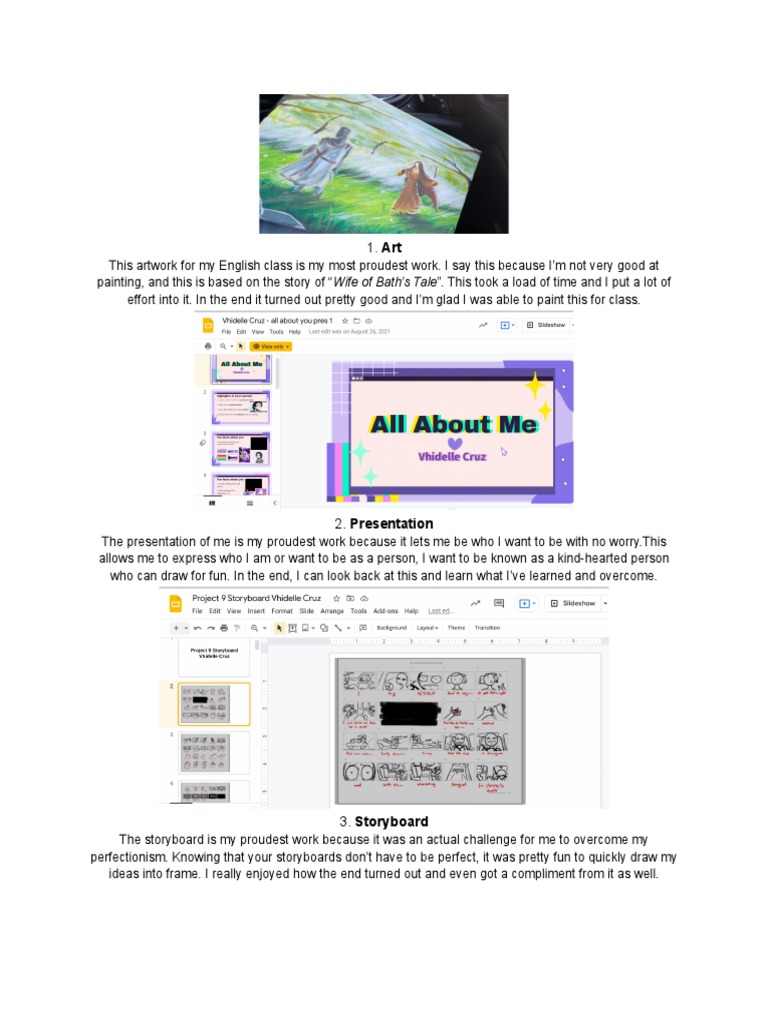 Class Projects and Assignments 2022 Vhidelle Cruz 1 | PDF