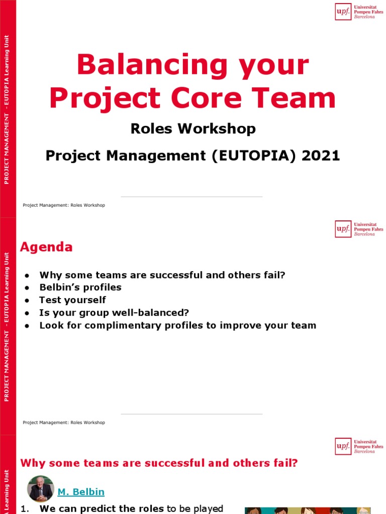 Balancing Your Project Core Team: Roles Workshop Project Management ...