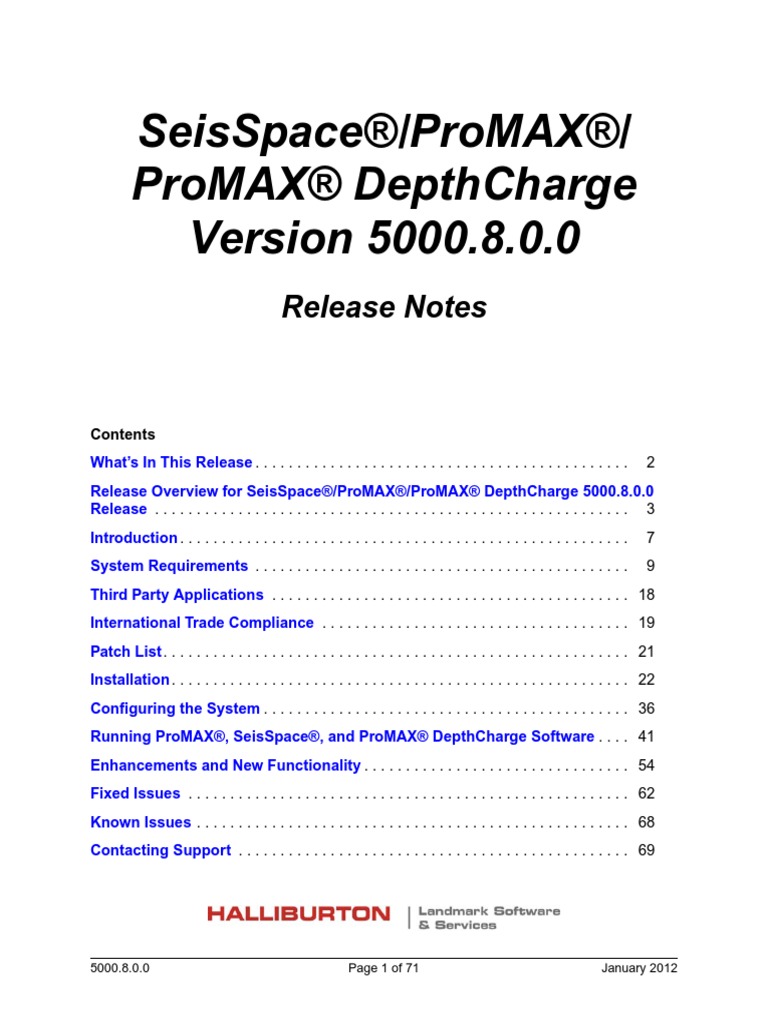 Seisspace®/Promax®/ Promax® Depthcharge: Release Notes | PDF ...