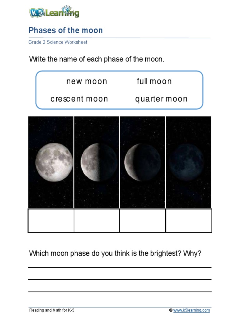 Grade 2 Phases Moon A | PDF