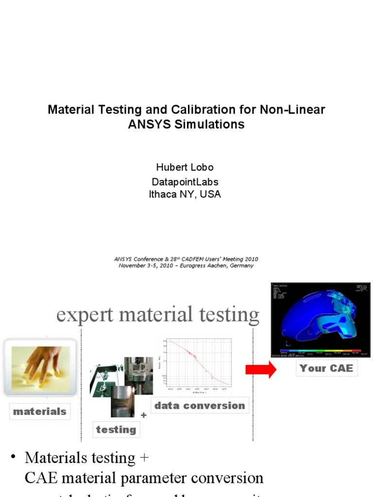 Material Testing and Calibration For Non-Linear ANSYS Simulations | PDF ...