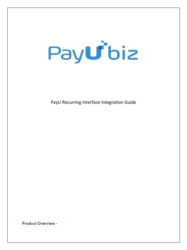 PayU Recurring Payments Integration Guide | PDF | Debit Card ...