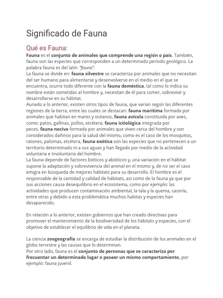 La Fauna | PDF | Fauna | Habitat