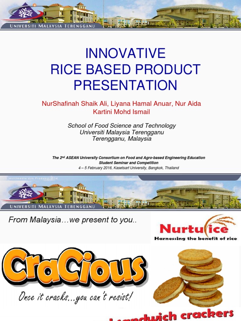 Innovative Rice Based Product Presentation: Nurshafinah Shaik Ali ...