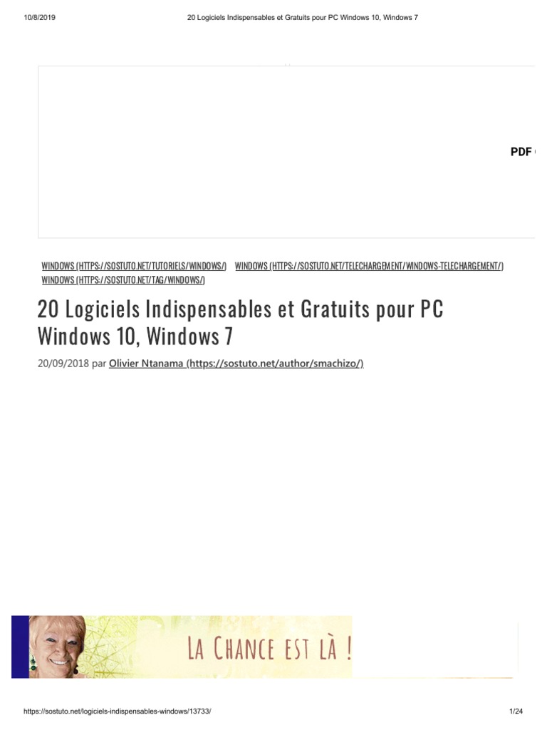 20 Logiciels Indispensables Et Gratuits Pour PC Windows 10, Windows 7 ...