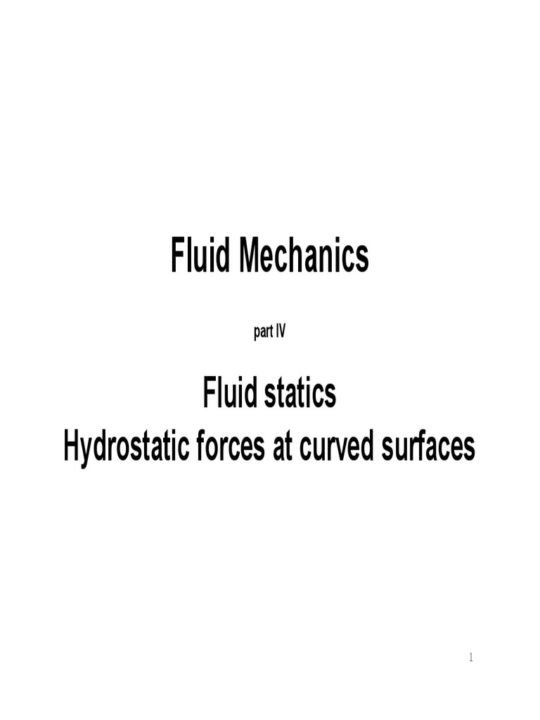 Fluid - Mechanics 05 - Curved Surfaces | PDF | Buoyancy | Pressure