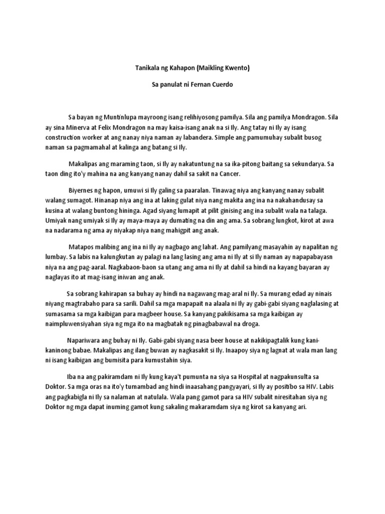 Tanikala NG Kahapon (Maikling Kwento) | PDF